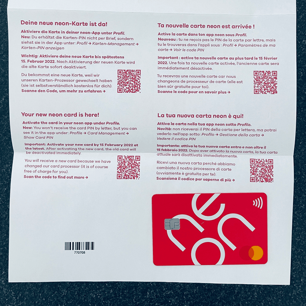 La nouvelle carte 2022 de Neon Banque est arrivée